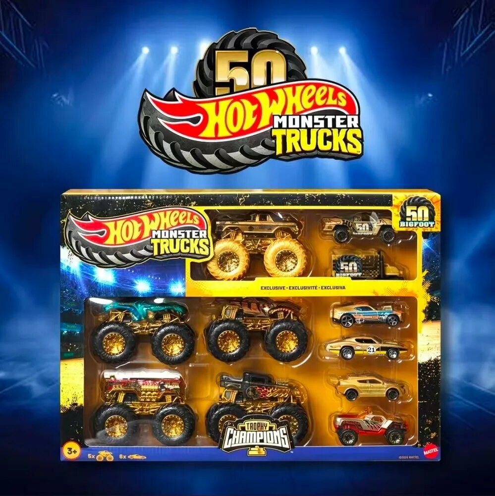HOT WHEELS CAR Игрушечный автомобиль-Набор для 50-летнего юбилея грузовика-монстра