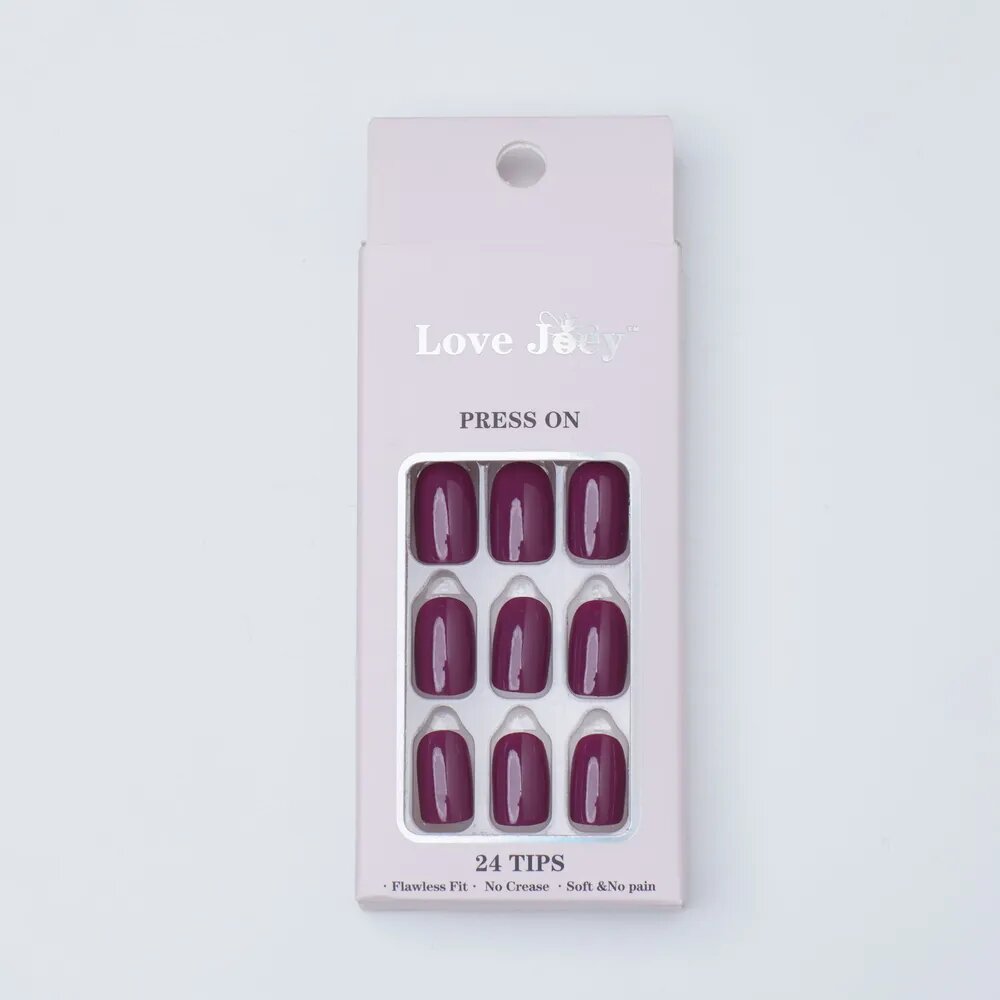Накладные ногти, Kiss, Love Joey, Твердый лак, N2239 винный пурпурный