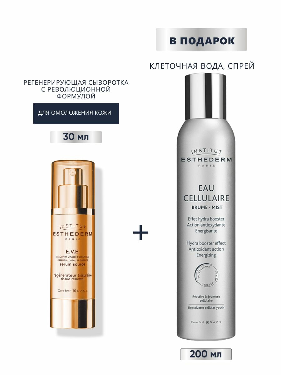 E.V.E SERUM SOURCE Сыворотка для омоложения кожи 30мл + Клеточная Вода 200мл в подарок