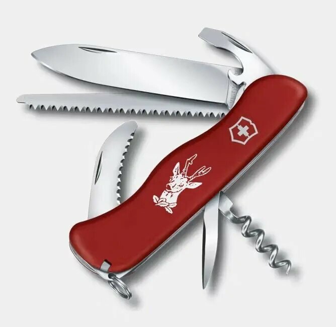 VICTORINOX Hunter 0.8573 Швейцарский нож 111mm 12 функций с фиксируемым лезвием Красный