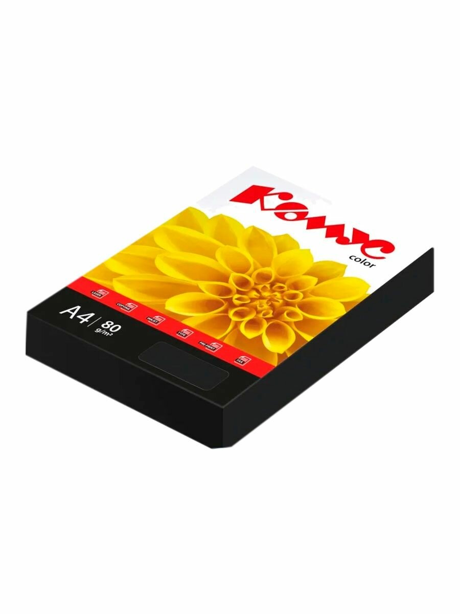 Комус Color Бумага цветная черный интенсив, 80 г/м2, А4, 500 л.
