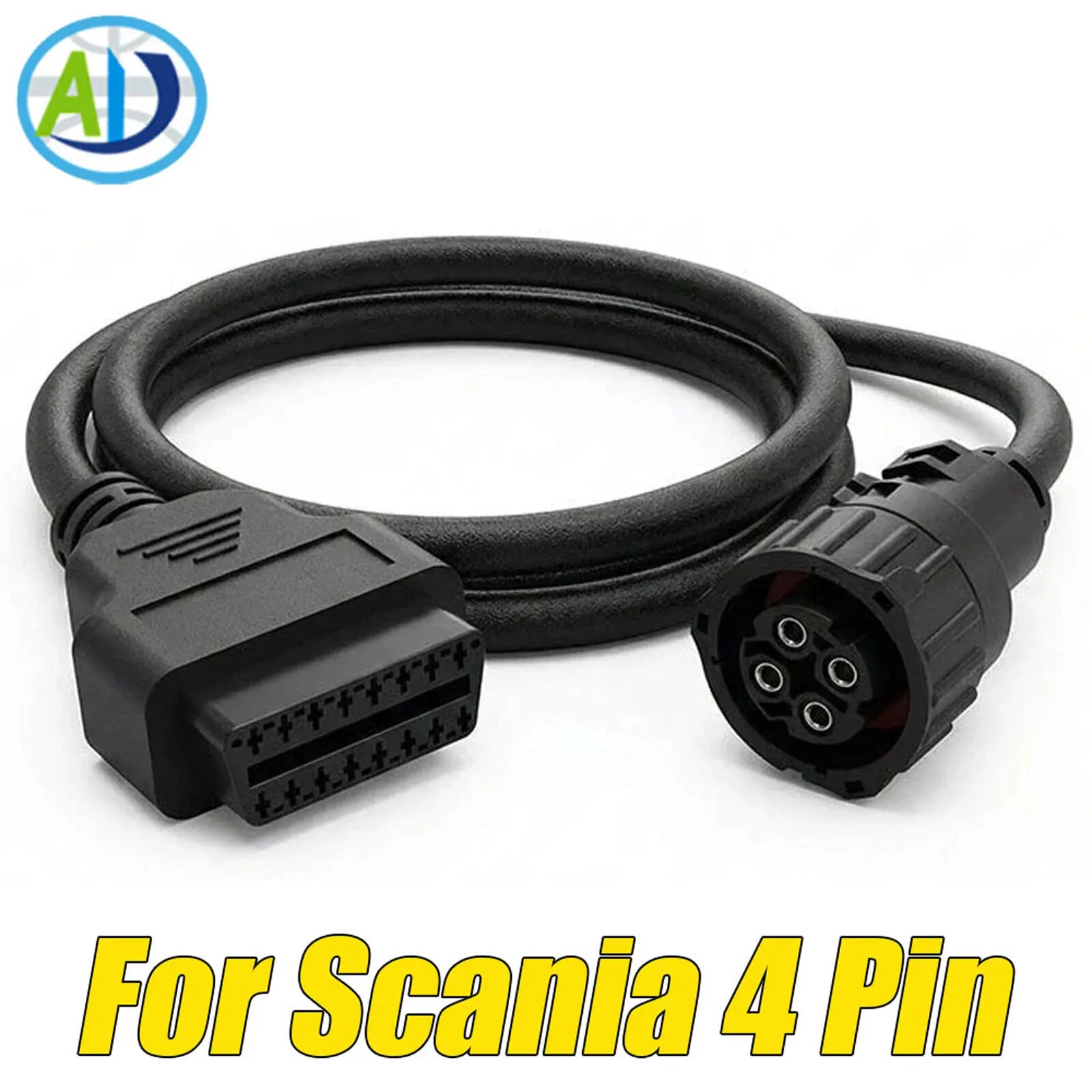 Усиленный диагностический кабель OBD2 для грузовиков Scania (4-контактный) – адаптер для промышленной/морской диагностики двигателей