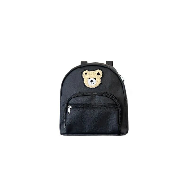 Кожаный органайзер для коляски с медведем Черный, Bear