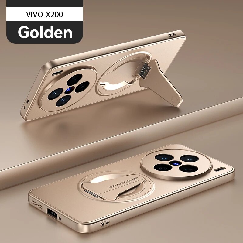 Для VIVO X200 Ultra X200 Pro Чехол с магнитным кронштейном с Vivo X200 Pro, Желтый, Gold