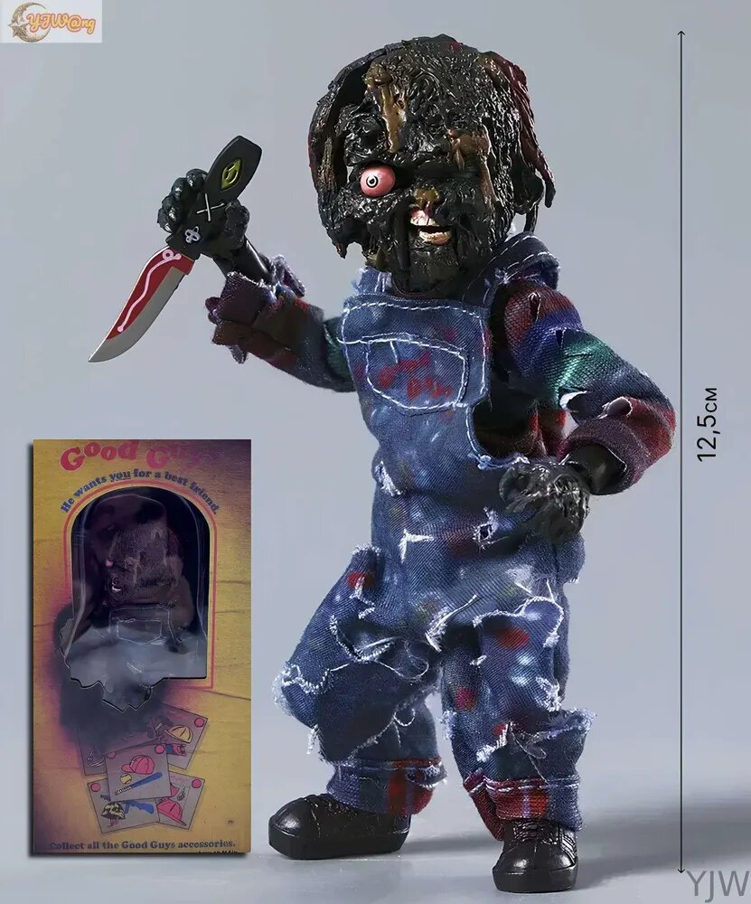 Фигурка Чаки детские игры Обугленный Чакки / Child's Play Charred Chucky Scream (12.5см)-YJW
