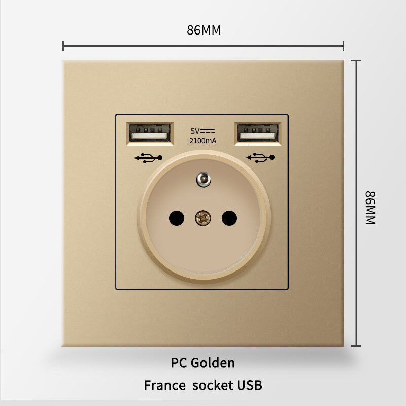 Панель розеток европейского стандарта, с USB-разъемом Typec и 16A