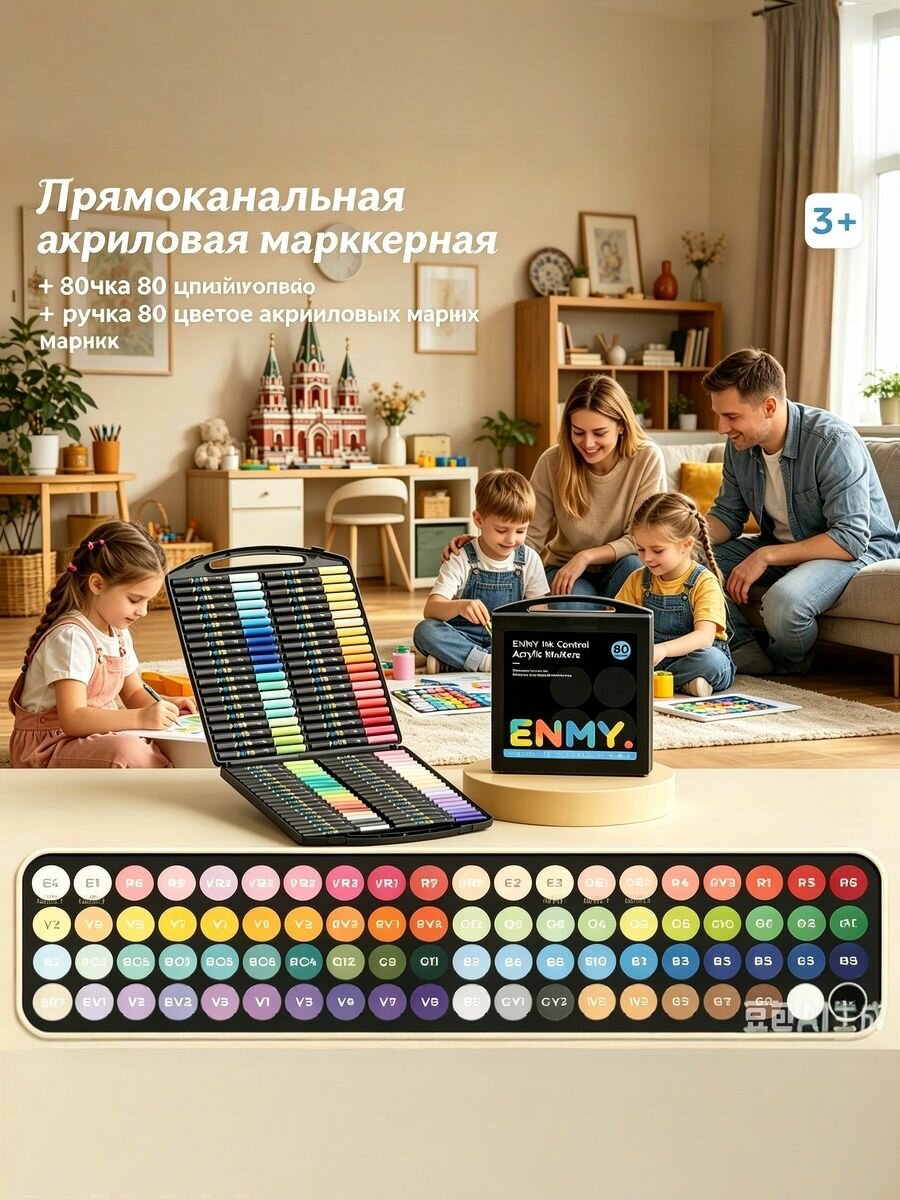 ENMY Маркер Акриловый, 80 шт. для граффити, для флипчарта