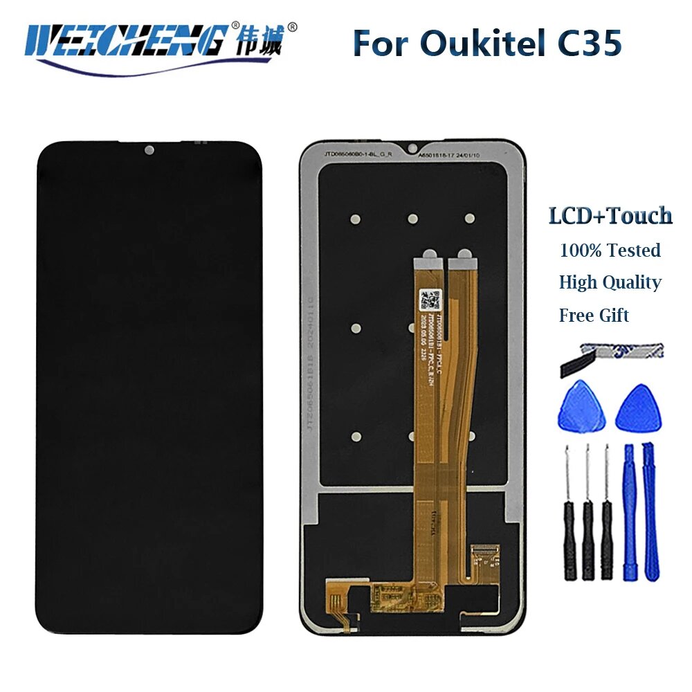 100% протестировано: Оригинальный сенсорный ЖК-дисплей для OUKITEL C35, запчасти для ремонта ЖК-экрана OUKITEL C35