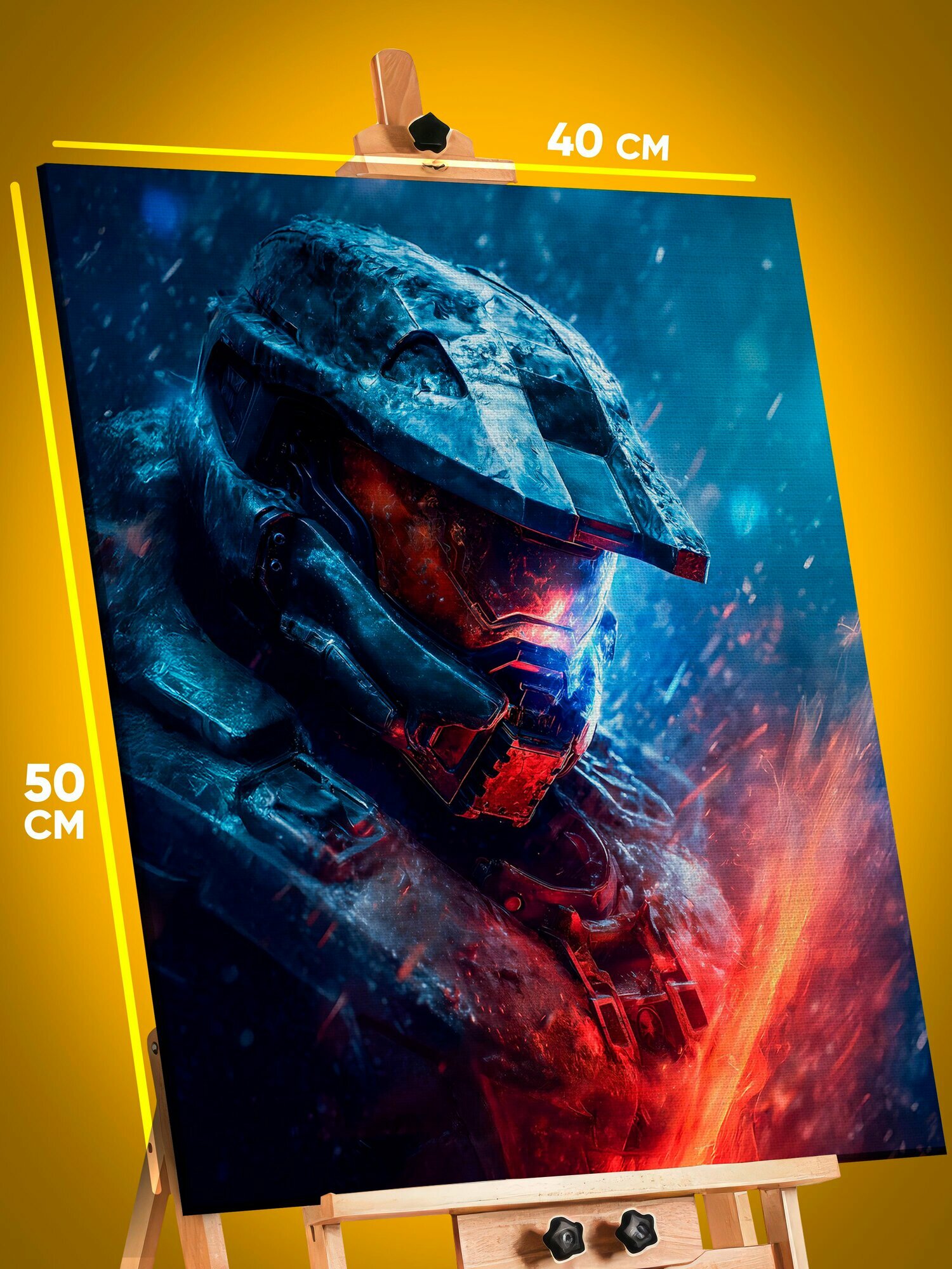 Картина на стену интерьерная на холсте с подрамником 40х50 Halo Игра Мастер Чиф