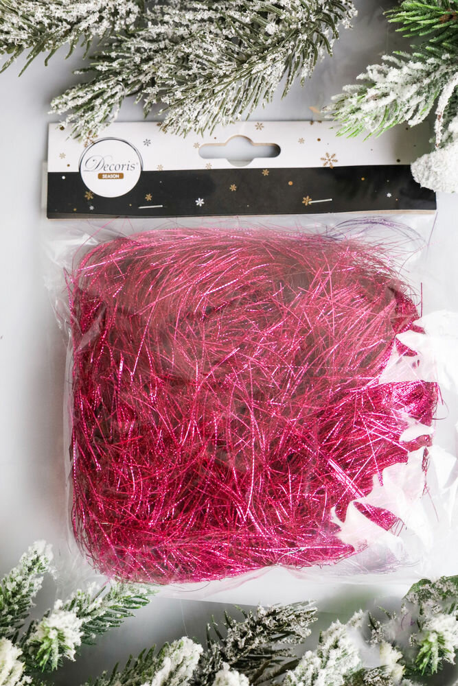 Декоративные нити Ангельские пряди (Angel Hair) - мерцающие паутинки, фуксия, 20 г, Кэминг (Kaemingk) 420740