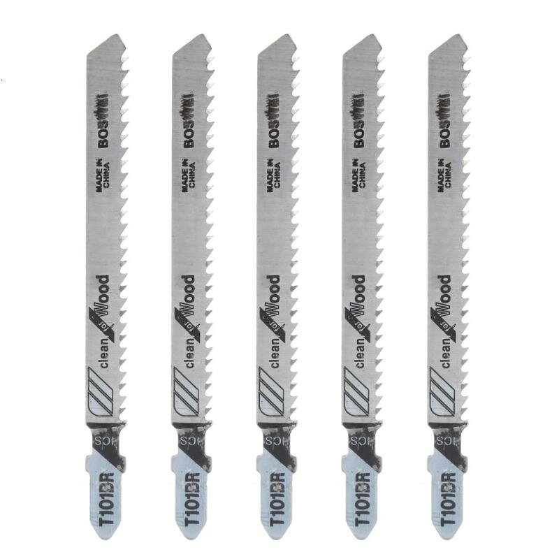 Пилочки для лобзика T101BR HCS 100 мм, 5 шт, Серебро