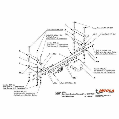 Фаркоп SUZUKI (GRAND VITARA 5d) IMIOLA O018