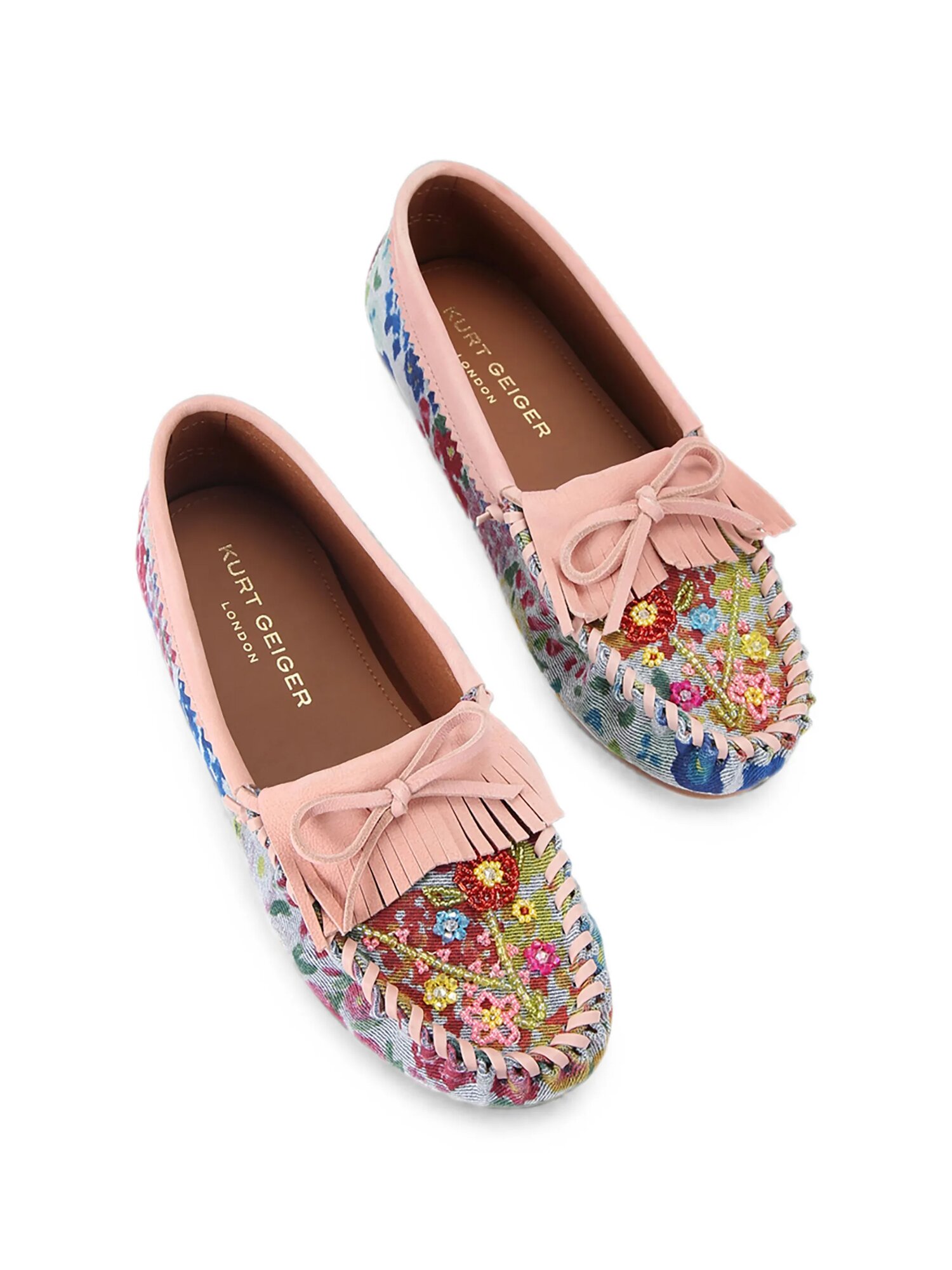 Лоферы KURT GEIGER Beaded moccasins, размер 37, розовый — фото 1