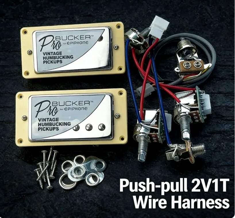 Хамбакер Epiphone Alnico 5 ProBucker с проводным жгутом Push-pull 2V1T