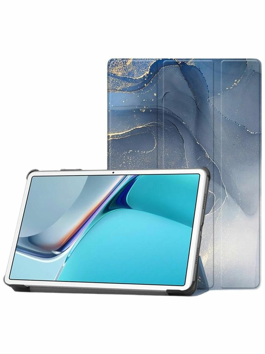 Чехол на Honor Pad 10 / Honor Tablet 10 / Хонор Пад 10, 12.1 дюйма, 2025 года, умный с магнитом, голубой мрамор