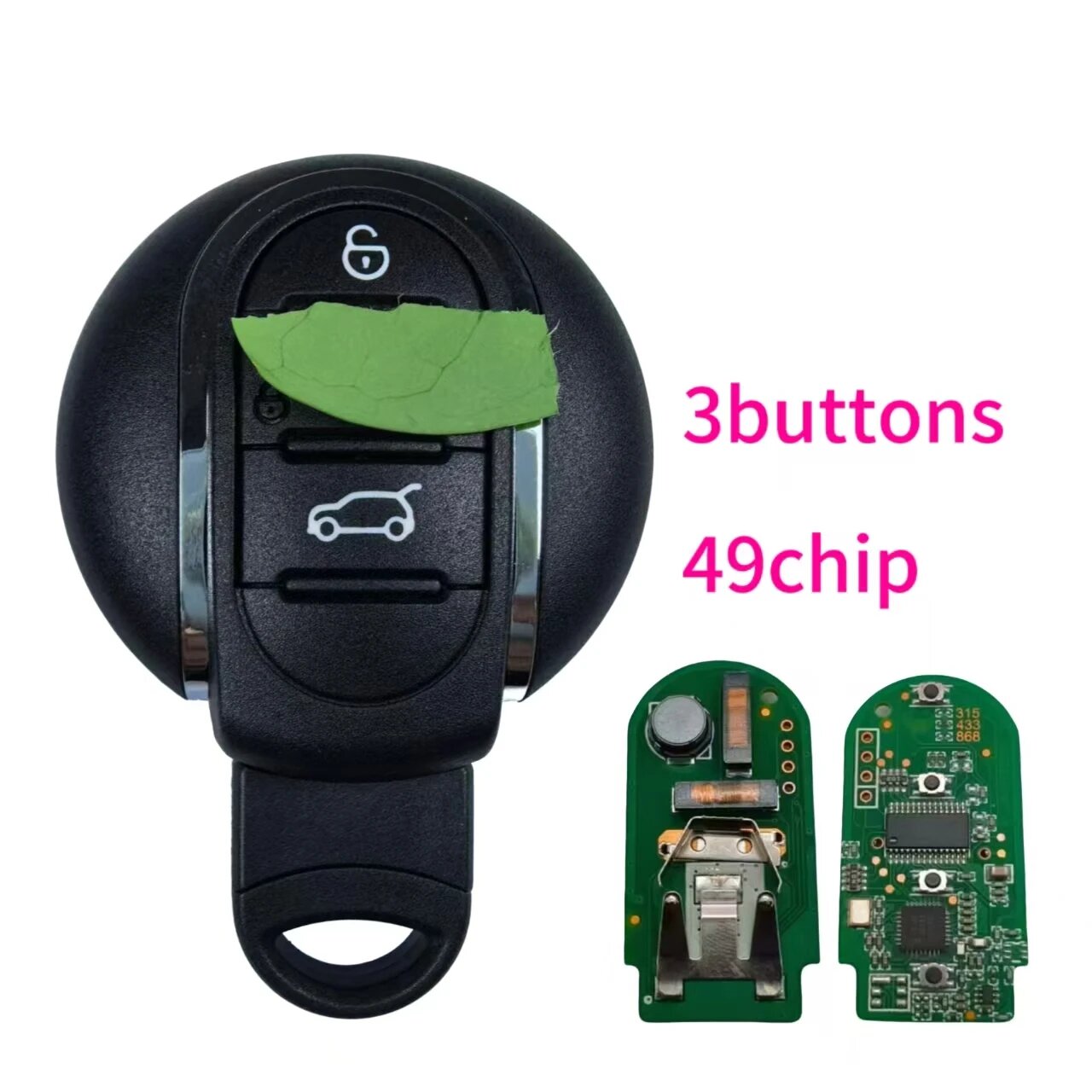 Da Shi для 2014-2018 MINI Cooper Clubman F-series F55 F56 Keyless Go 3buttons-id49 chip, 433MHZ