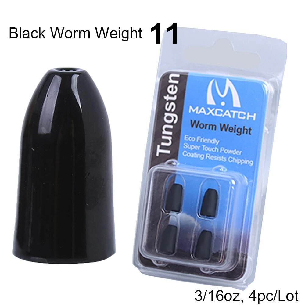 Вольфрамовое грузило Maximumcatch Worm 11 Black, 3/16oz