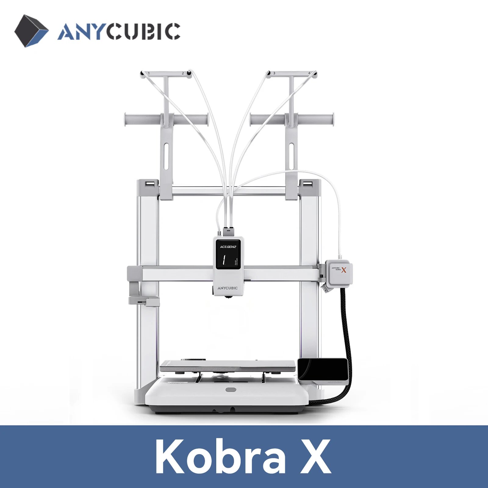 3D-принтер ANYCUBIC Kobra X 2X скорость и экономия нити Автоуровняние Максимальная скорость печати 600 мм/с Мягкая и жесткая многоцветная 3D-печать
