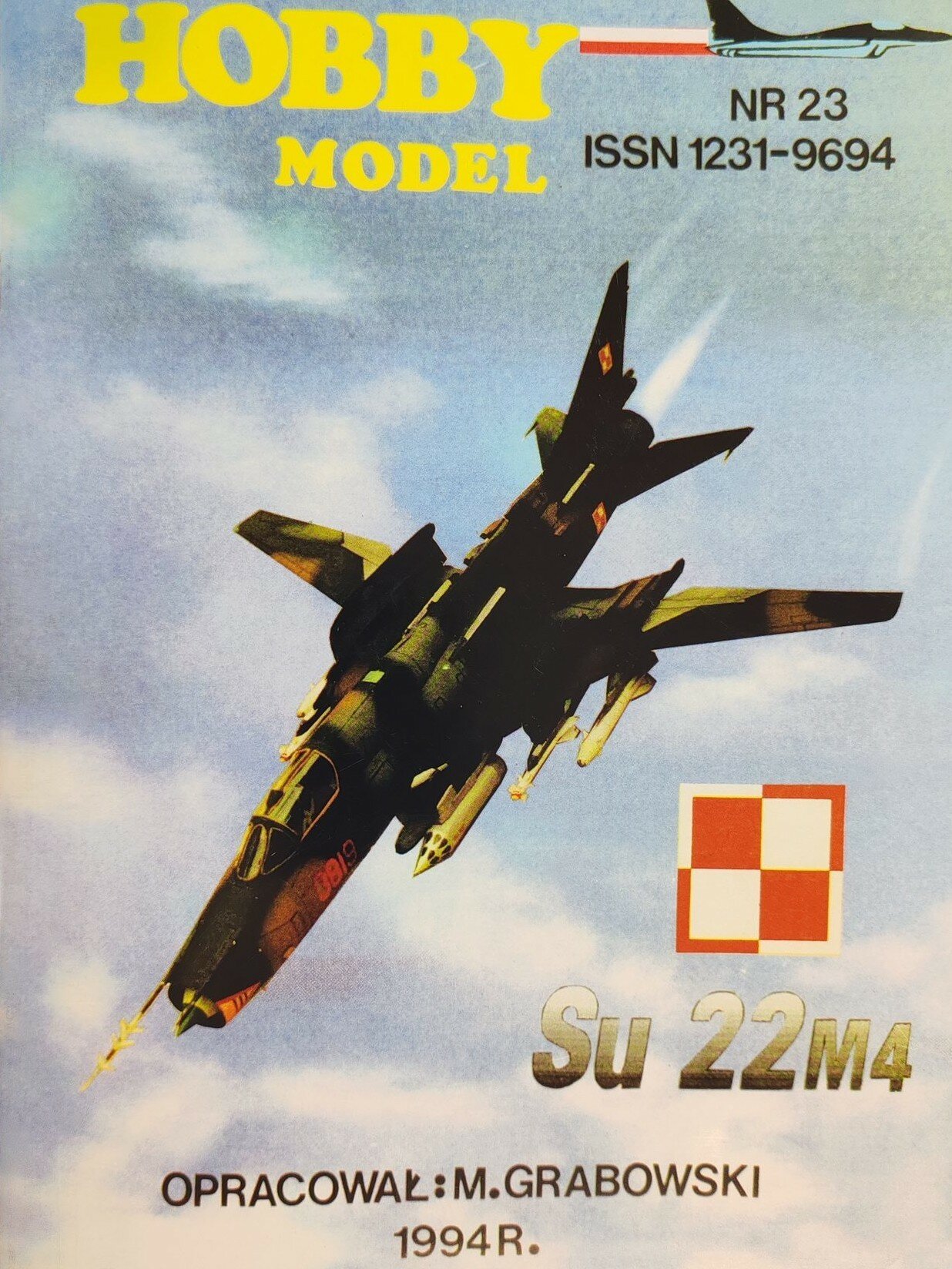 Сборная бумажная модель Истребитель Су-22 M4 (репринт издательства) - HOBBY MODEL №23 (журнал)