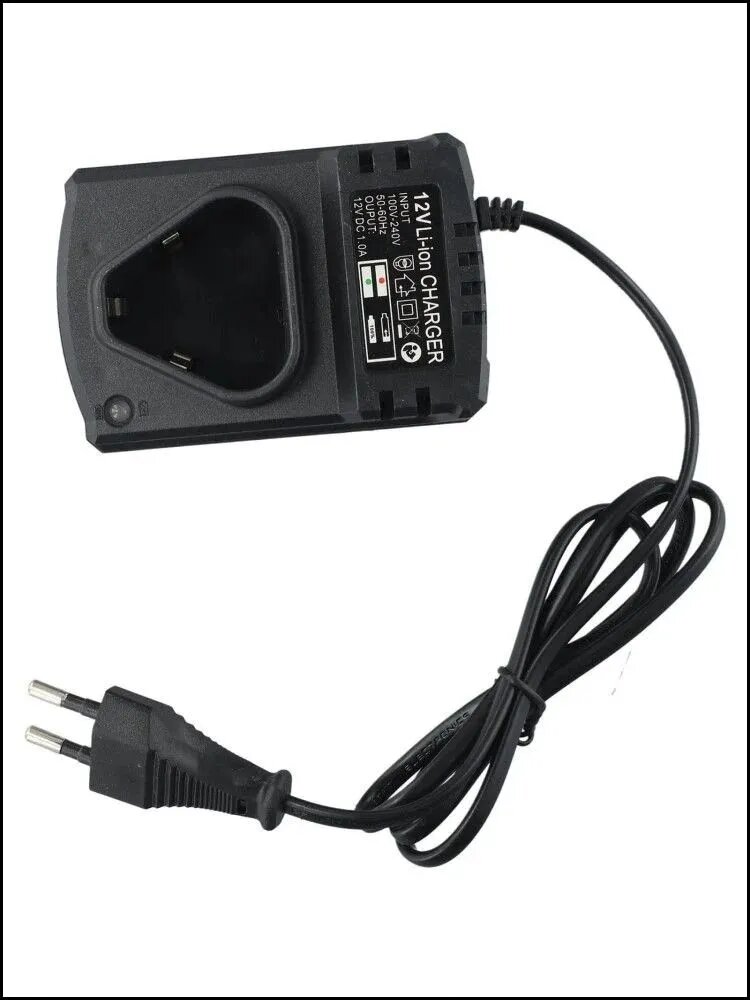 Зарядное устройство для 12V литиевой отвертки и дрели, универсальный 110-240V, компактный адаптер США/ЕС, перезаряжаемый, черный, 1 м кабель