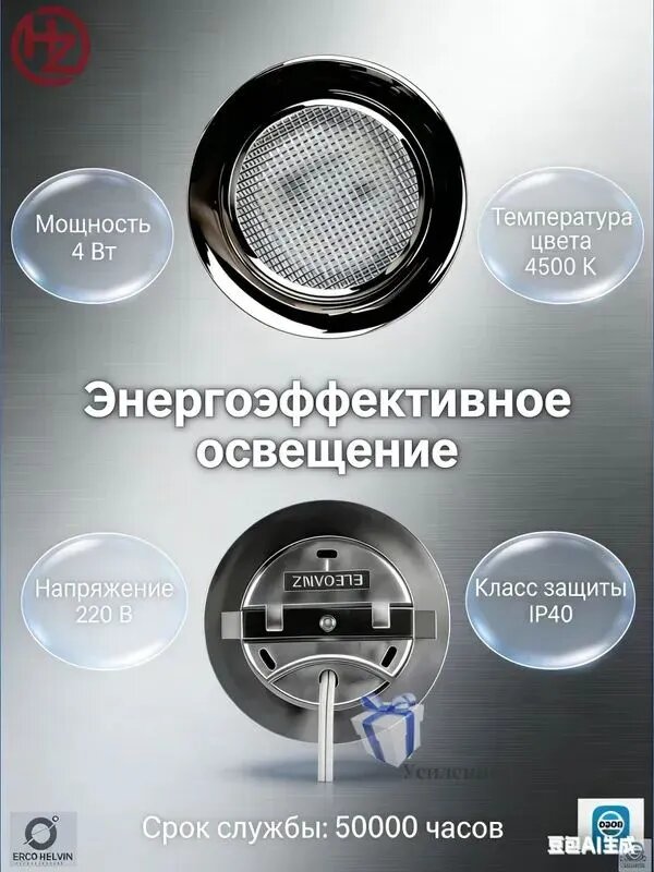 Настенно-потолочный светильник, Без цоколя