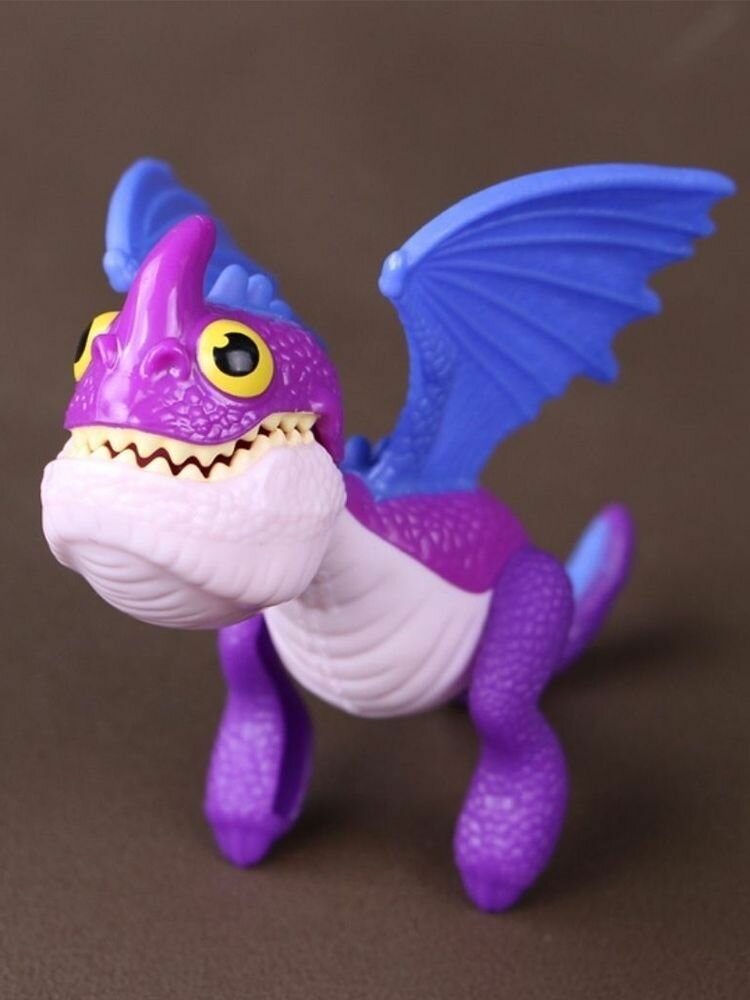 Игрушечный динозавр McDonald's Dragon Trainer 2 Фиолетовый Дракон ручной работы, Беззубик, Маленькая модель