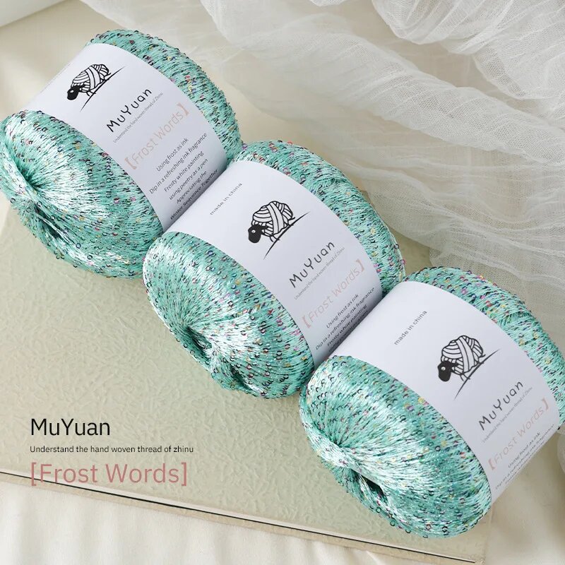 Плотная нить с пайетками для вязания 50г 06 50g 1pc