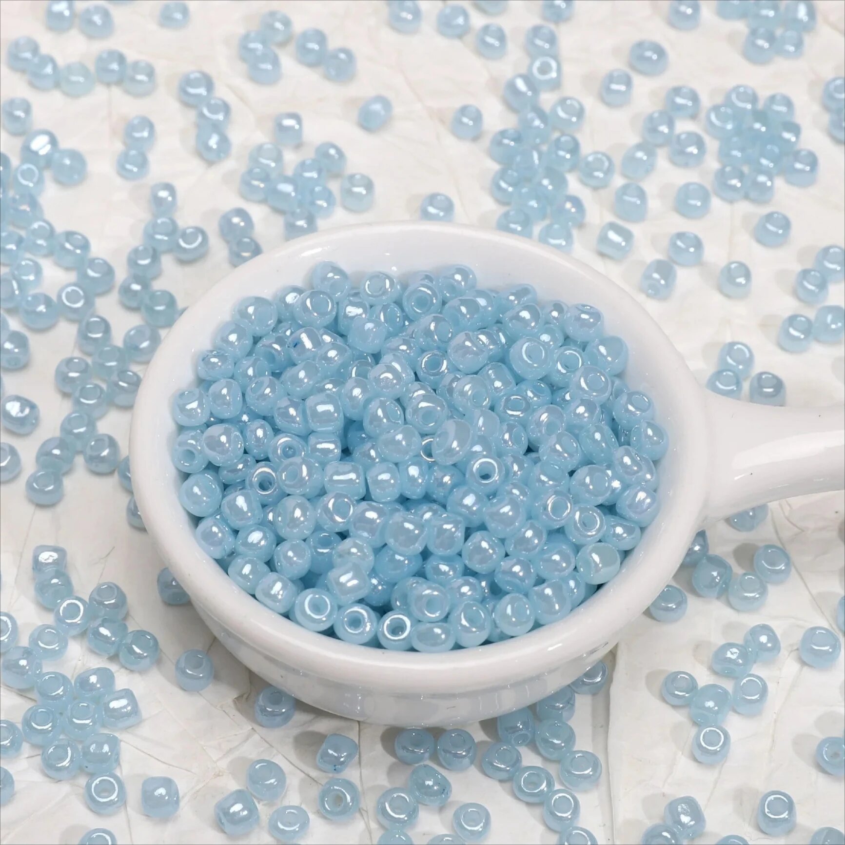 Yori стеклянные бусины 4 мм кремовые 350 шт Голубой, sea blue