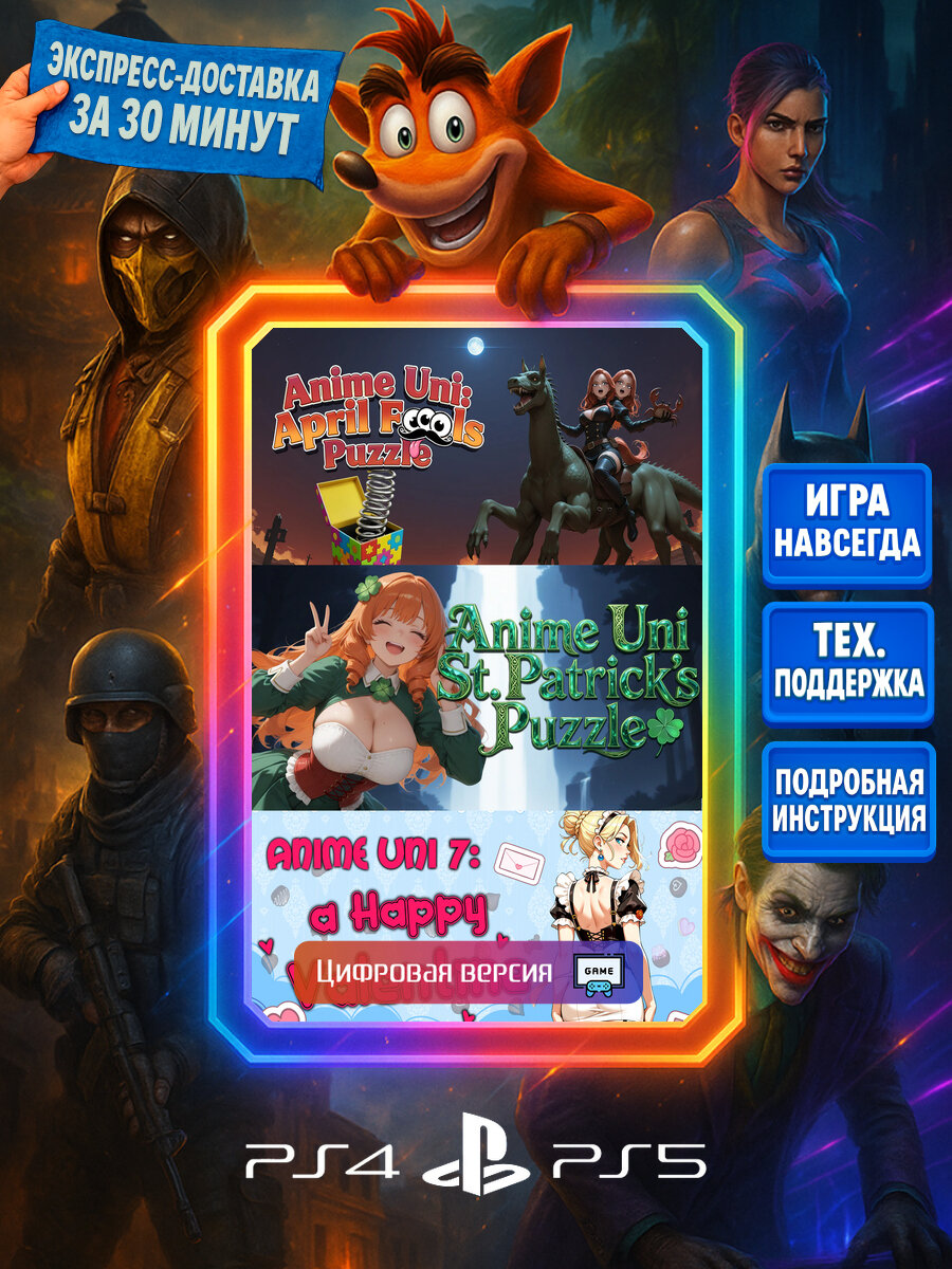 Anime Uni: Love, Luck & Laughs Bndl. PS4/PS5 | Моментальная доставка | Английский язык | Для взрослых