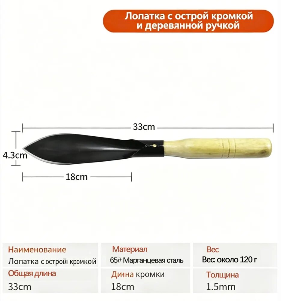 Совок садовый, 14 см — фото 1
