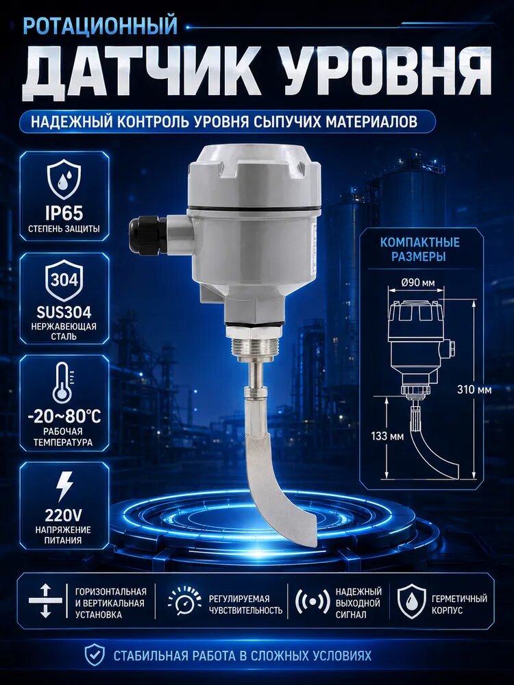 Датчик-сигнализатор уровня сыпучих материалов 220V
