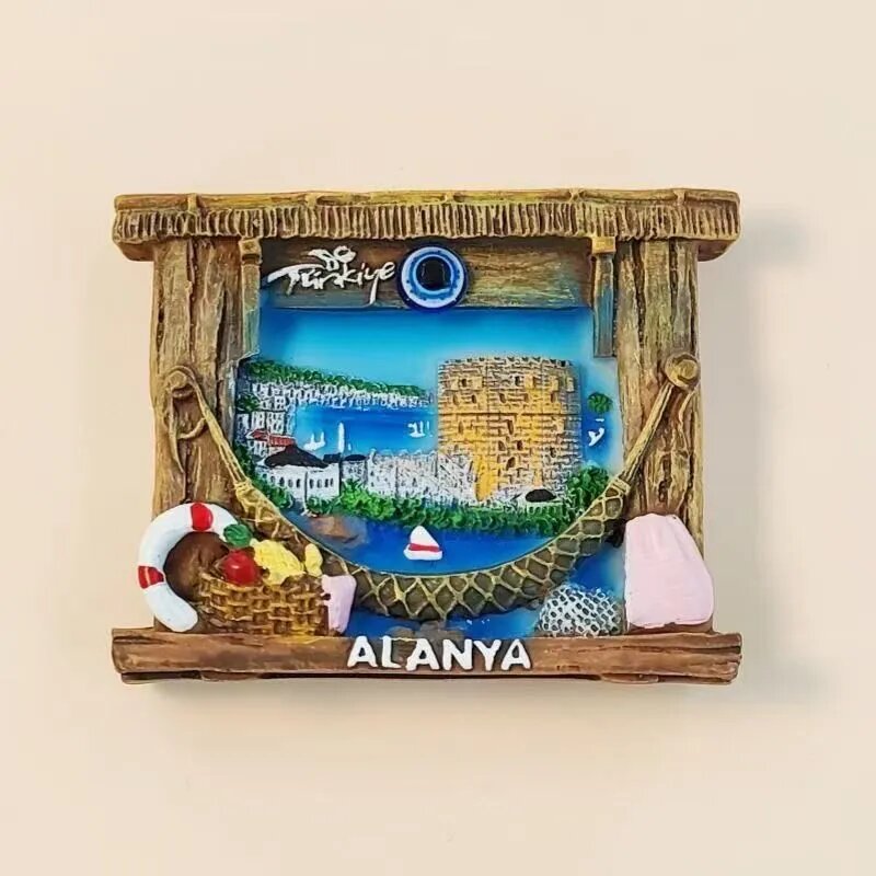 3Dмагнит на холодильник Аланья, туристический сувенир из Турции