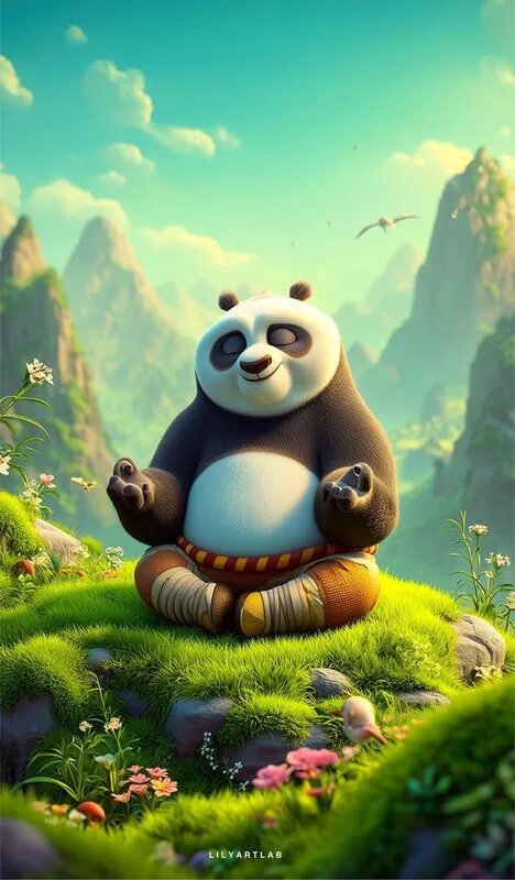 Картина по номерам Без рамки 40x50cm,/Kung Fu Panda/цветной холст