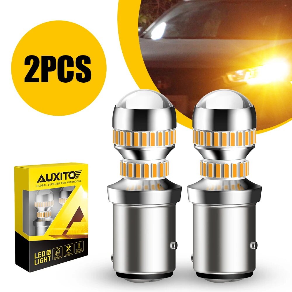 AUXITO 2 шт. BAY15D Светодиодные лампы красного цвета P21/5W 1157 Супер яркие DRL Yellow