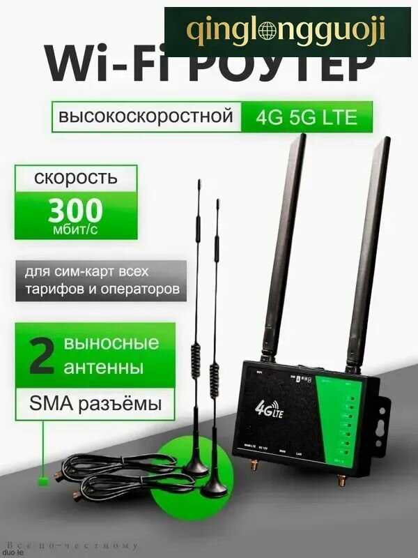 Роутер WiFi LT210B слот сим 3G 4G LTE + антенны SMA магнитные съёмные MIMO, 32 устройства, IMEI TTL поддержка смартфонных тарифов