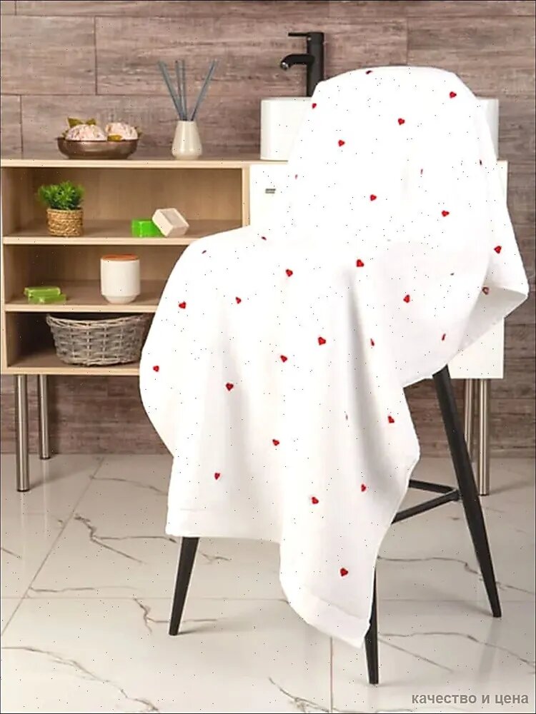 Полотенце для ванной maison d’or love micro полотенце банное S, Махровая ткань, 70x140 см, белый, 1 шт