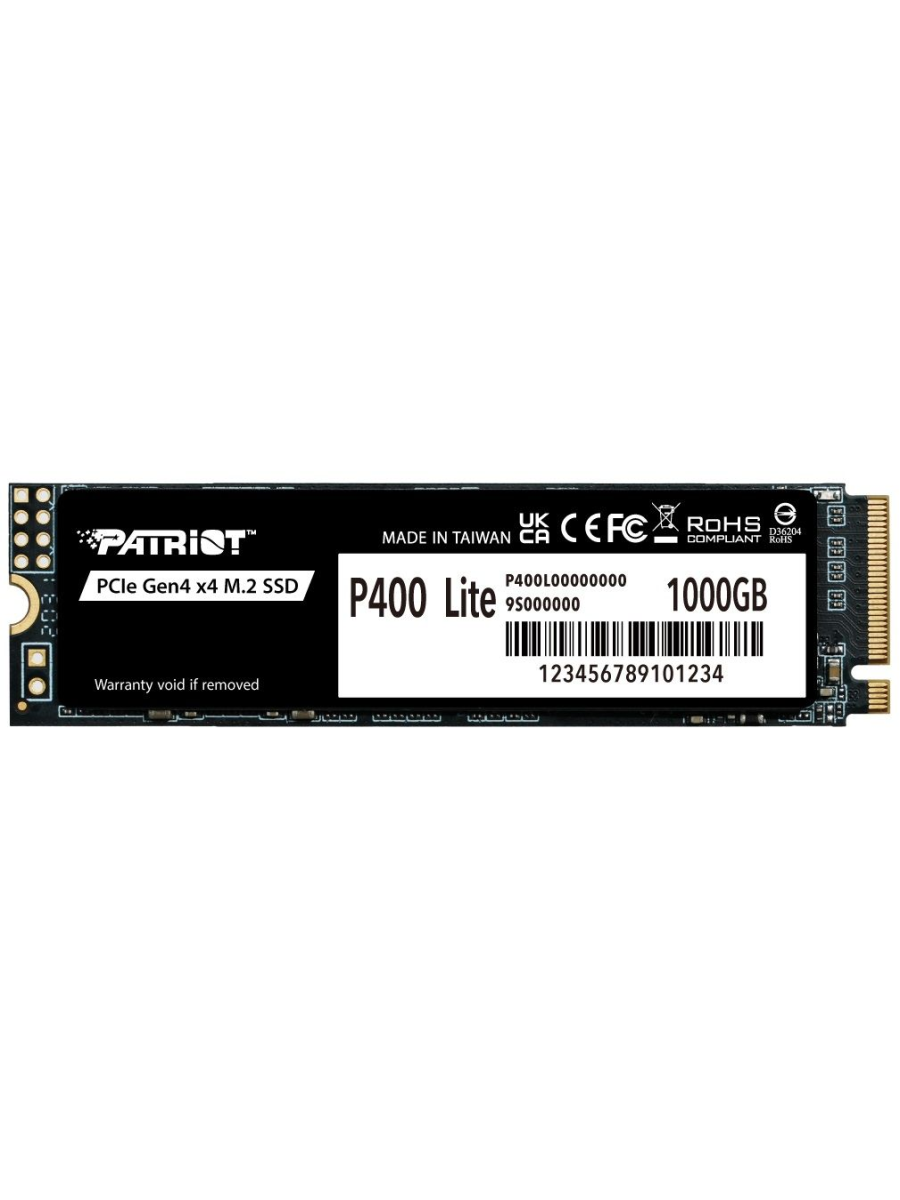 Накопитель SSD Patriot P400 Lite P400LP1KGM28H 1 ТБ, M.2 2280, PCIe 4.0 x4, NVMe, M.2 3500 МБ/с