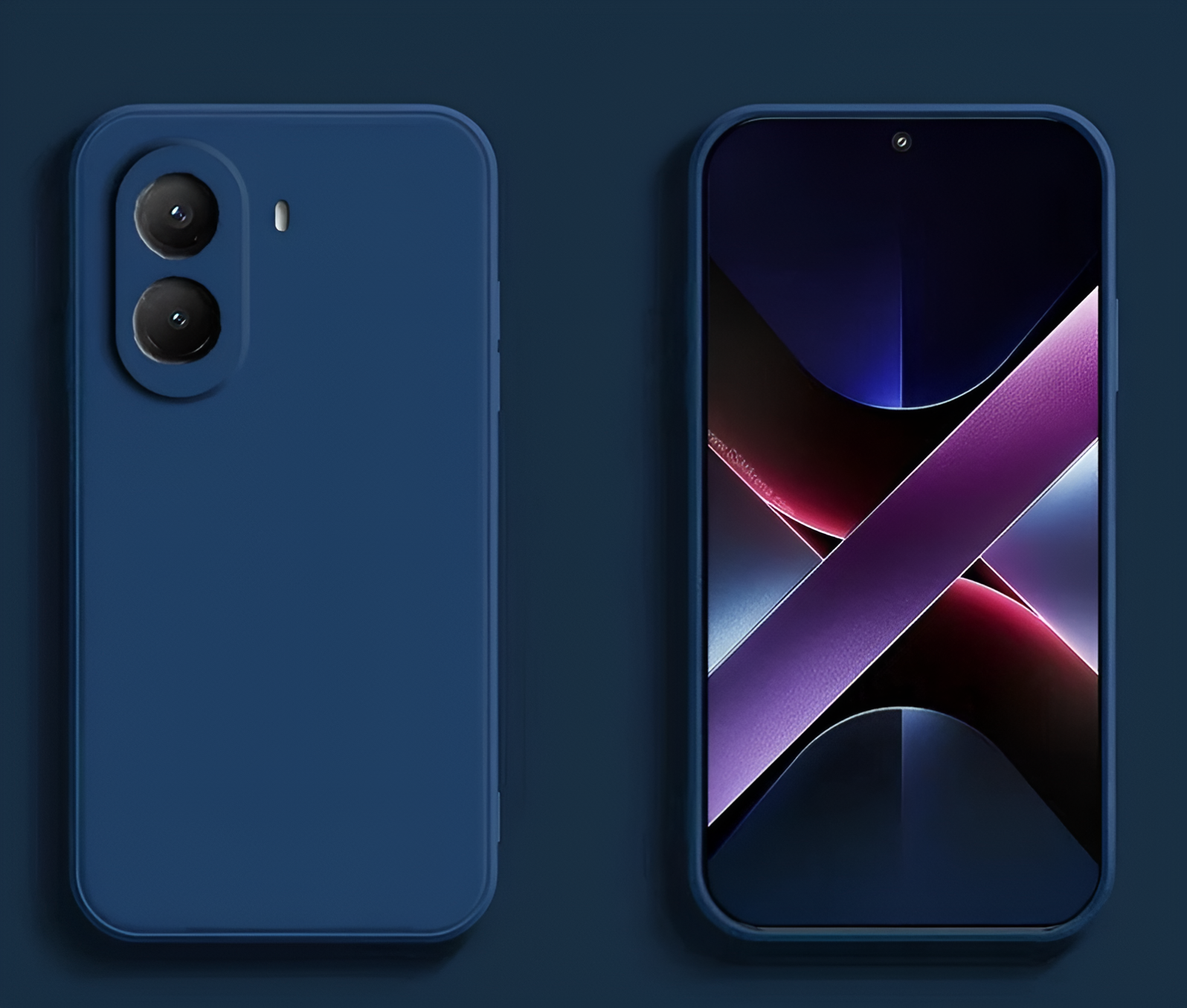 Чехол защитный для Xiaomi Poco X7 Pro с защитой камеры и подкладкой из микрофибры, силиконовый, синий