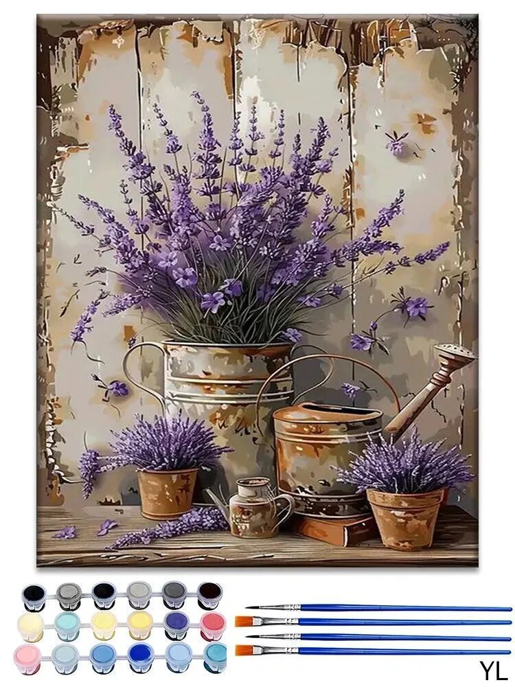Картина по номерам Без рамки 40x50cm, цветной холст - Лаванда