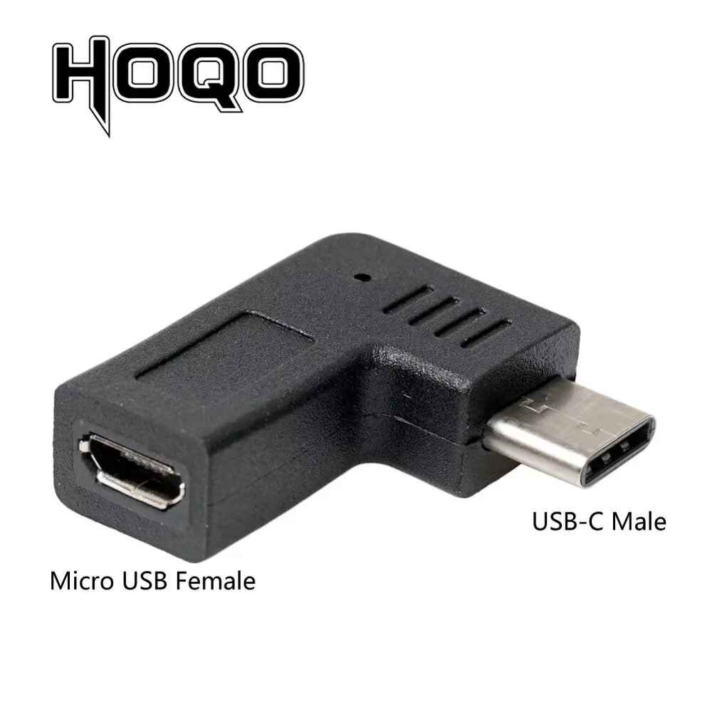 90° Micro USB Female to USB-C Male адаптер
