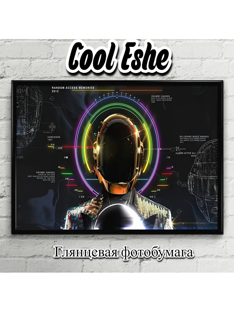 Плакат "Daft Punk, арт" А4