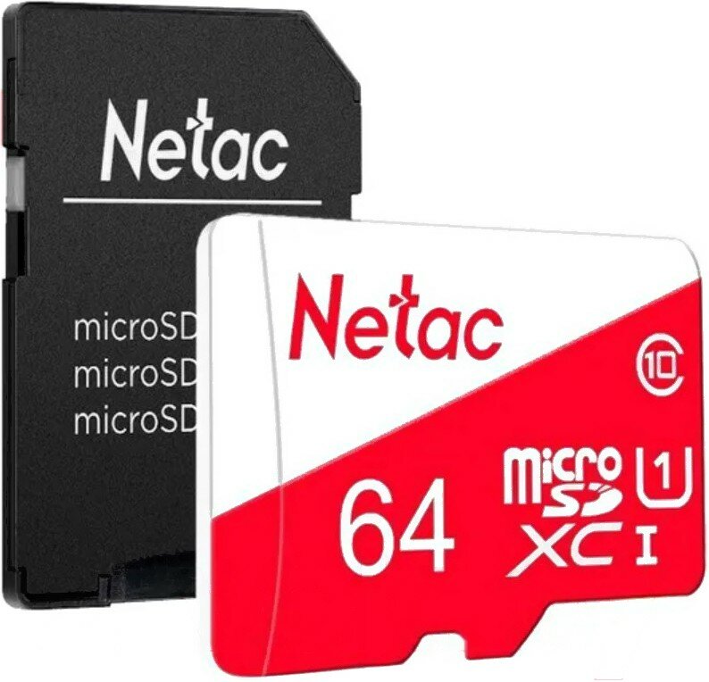 Карта памяти microSDXC Netac 64Gb (NT02P500ECO-064G-R)