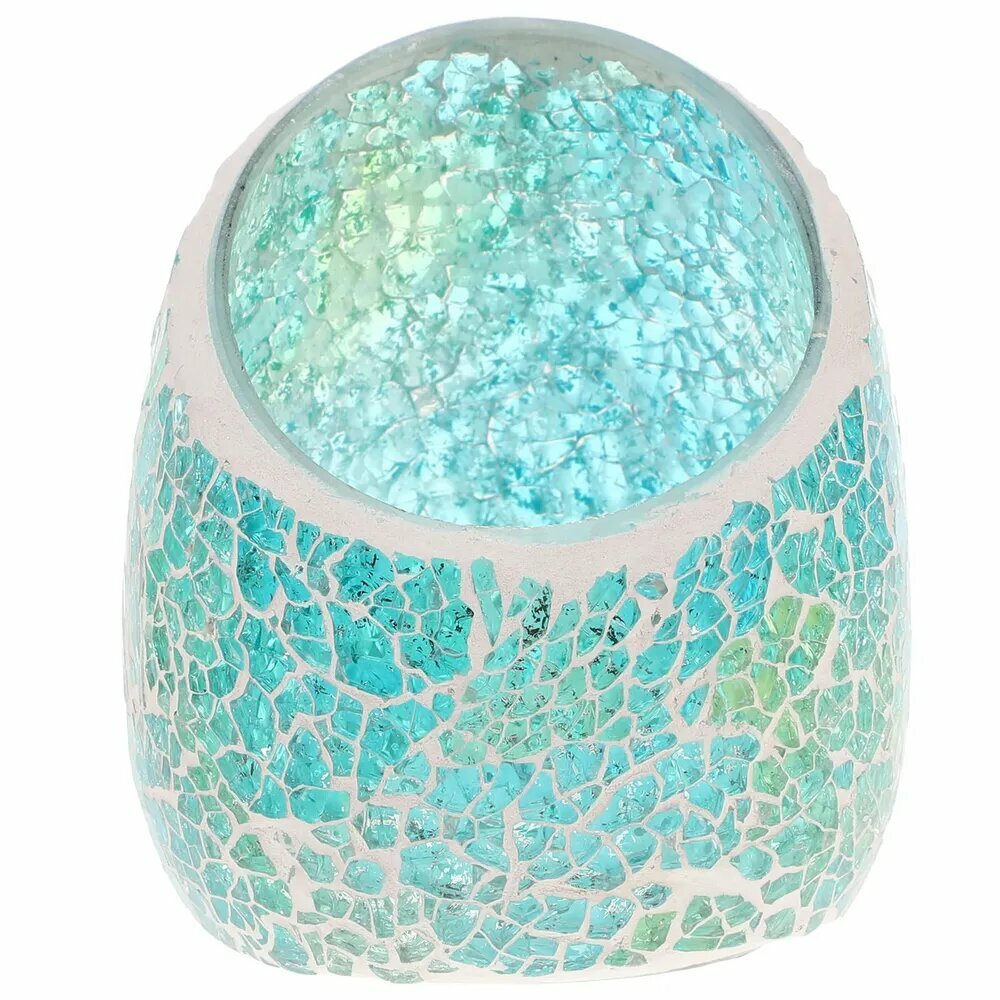 Подсвечник из мозаичного стекла Sky-blue, 8.88 см x 8.61 см, 288.40 г — фото 1