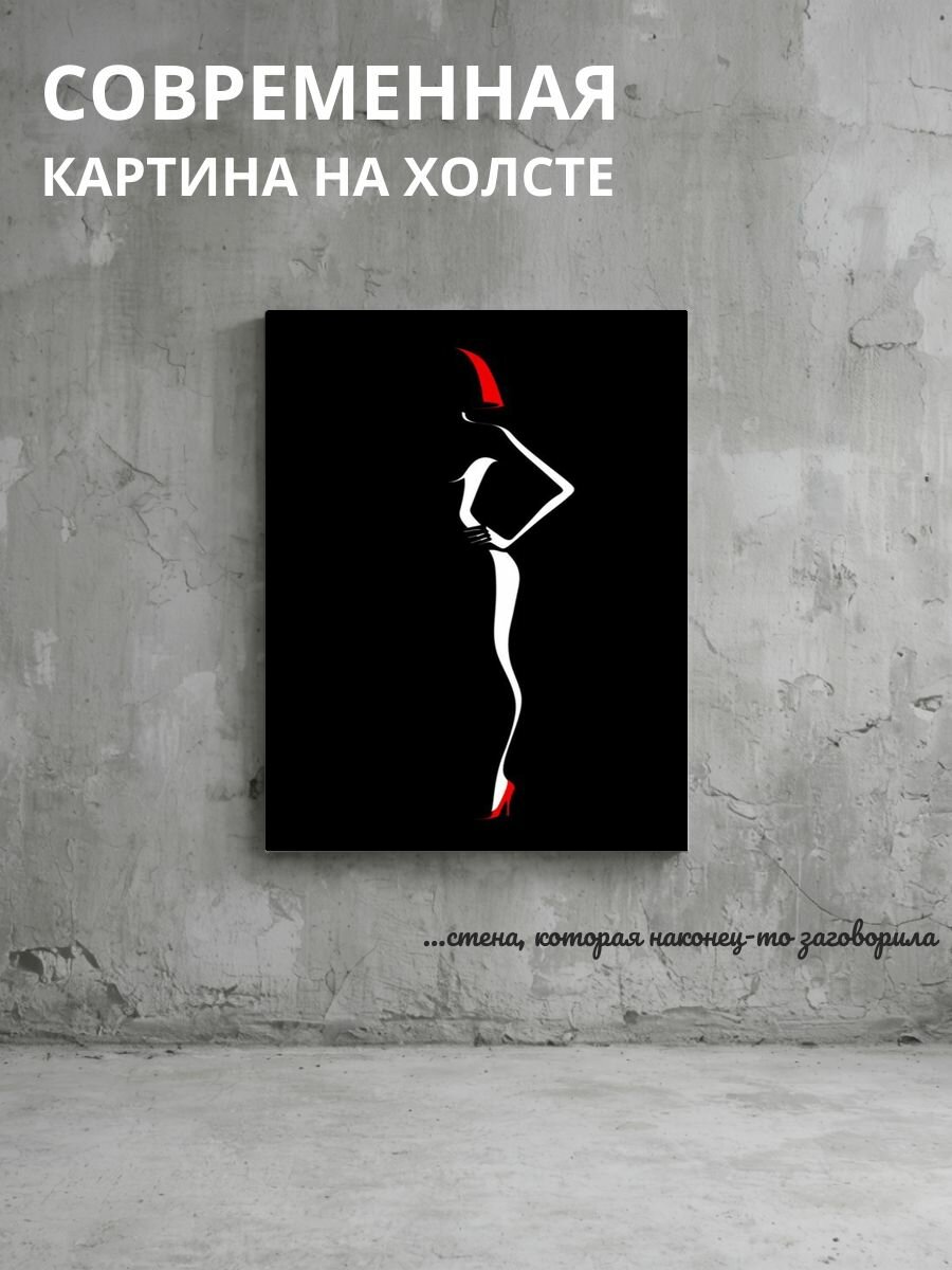 Картина на холсте Портрет человека и обувь 20x30 см