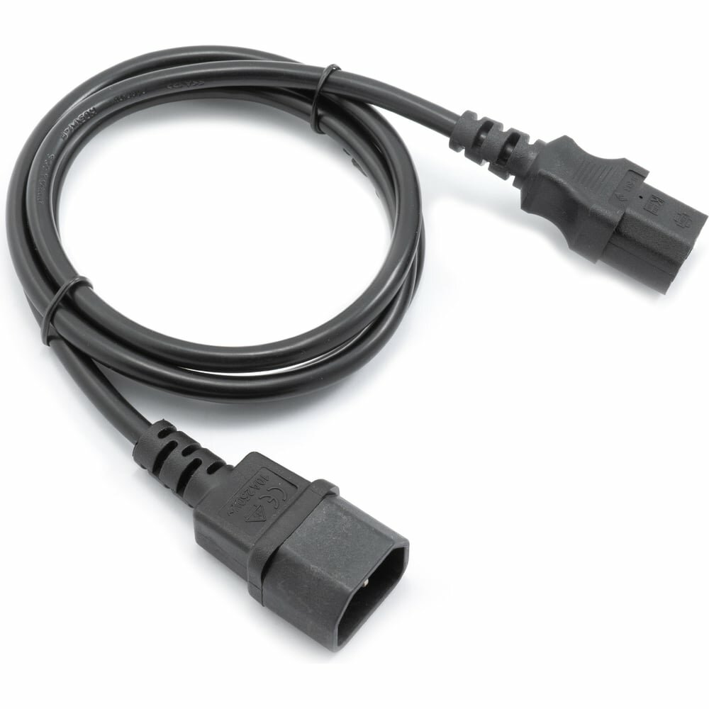 Кабель питания A1 1 м, С13-С14, 3x1 мм², 2200 Вт, черный A1-PC1-C13-C14-1M