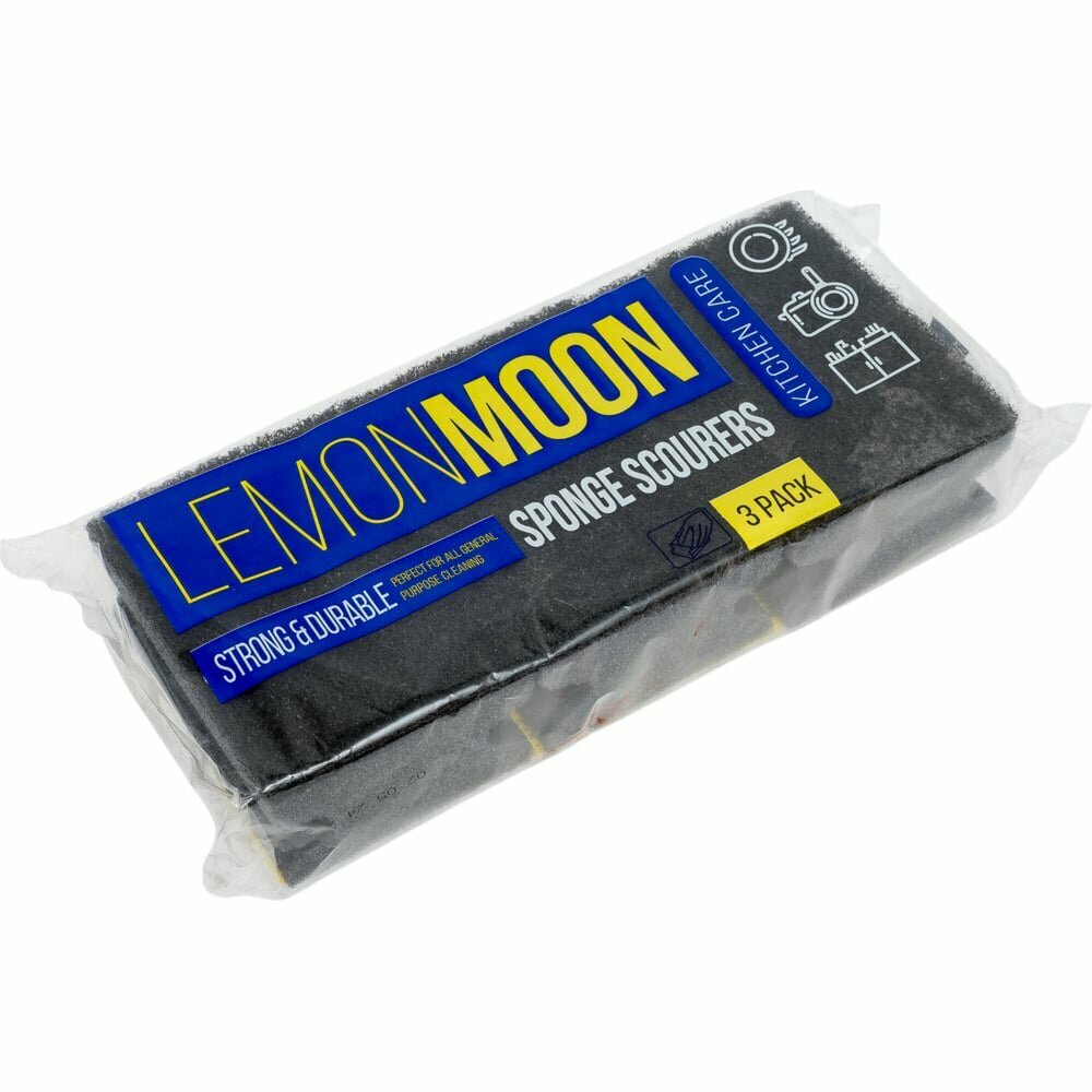 Губка для посуды Lemon Moon фреза 94x70x42 3 шт. L007