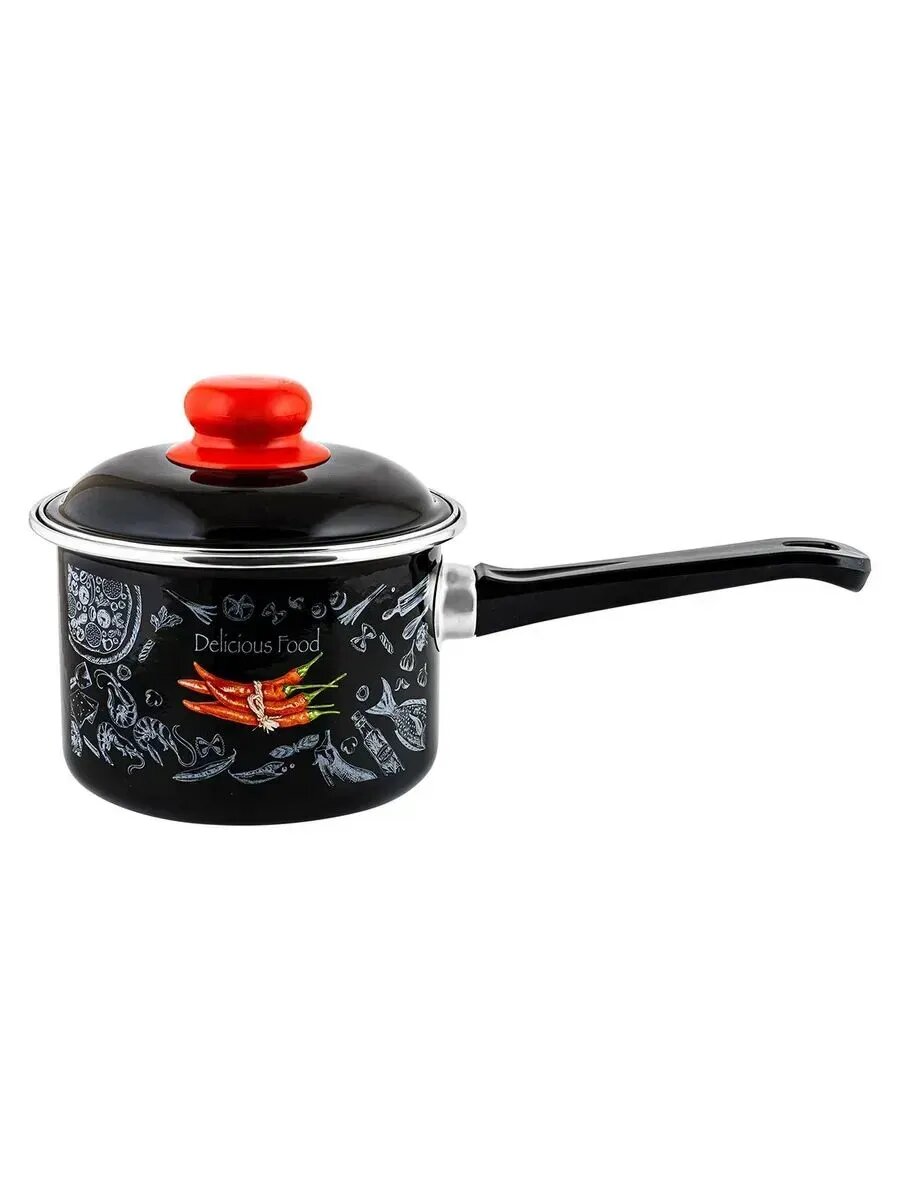 Ковш кухонный с крышкой эмалированный Chilli 1,5 л