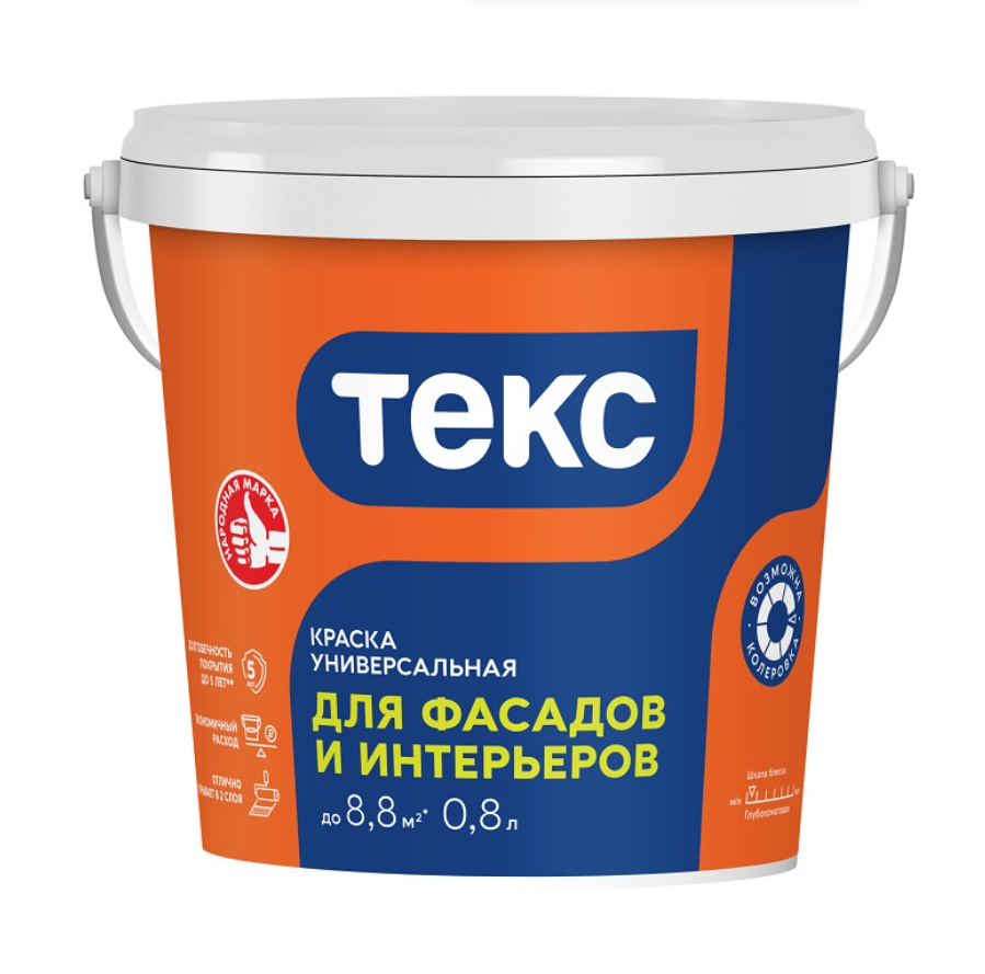Краска для фасадов и интерьеров Текс VVA (1,2 кг)