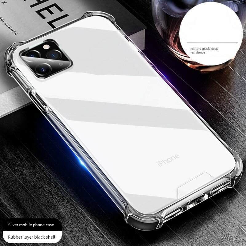 Чехол прозрачный силиконовый для iPhone 15 Pro Max черный, противоударный, не желтеет