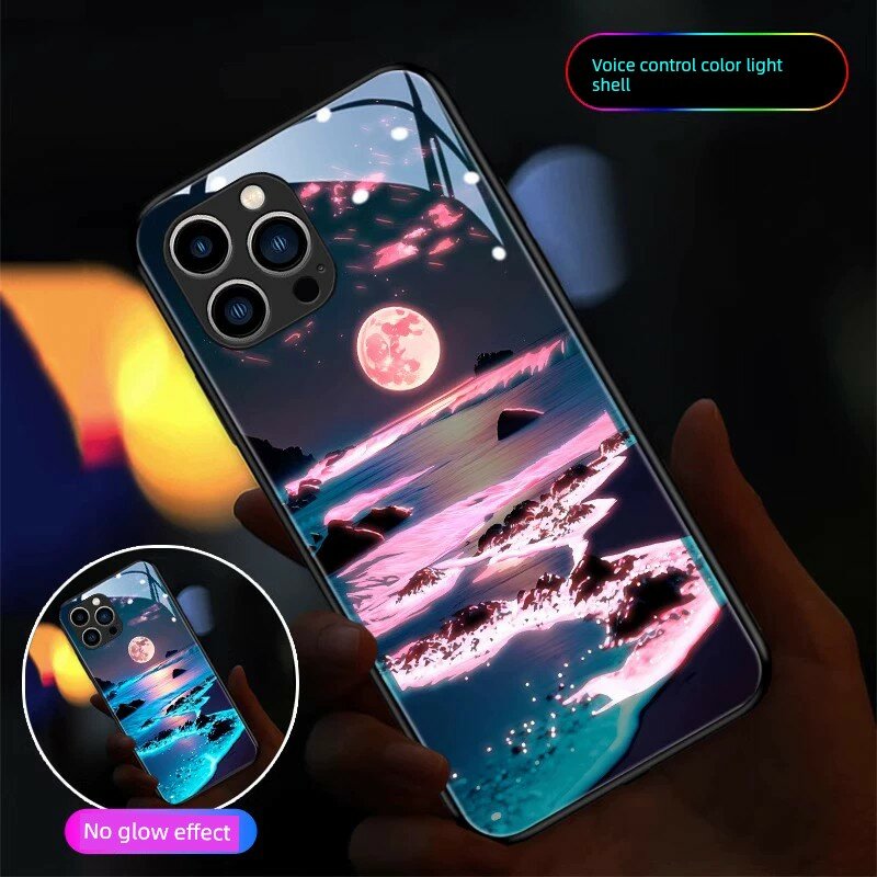 Чехол для iPhone 16 с антипрокручиванием, интеллектуальным свечением и 7-цветной вспышкой при звонке - дизайн